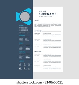 Professional Modern Resume Cv Template Layout Stock Vector (Royalty ...