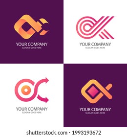 Professional New Logo Set Graphic Illustration Stock Vector (Royalty ...