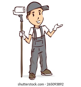 Professional Painter Hand Drawn Cartoon Vector Stock Vector (Royalty ...