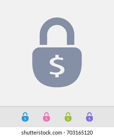 Professional Pixelperfect Dollar Sign Lock Icons Stock Vector (Royalty ...