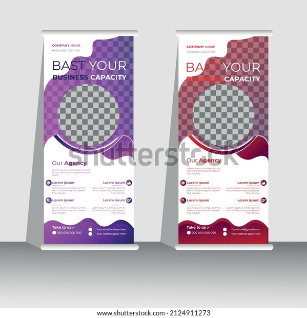 Professional Roll Stand Banner Template Design Stock Vector (Royalty ...
