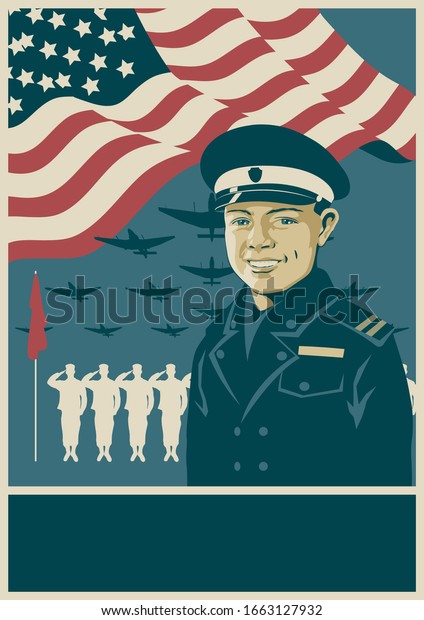 Professional Soldier Army Propaganda Poster Template 库存矢量图（免版税 ...