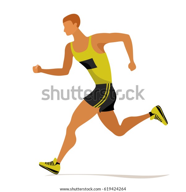 Professional Sprinter Sportsperson Jogger Vector Isolated: Stock ...