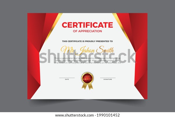 Professional Unique Certificate Design Template Stock Vector (Royalty ...