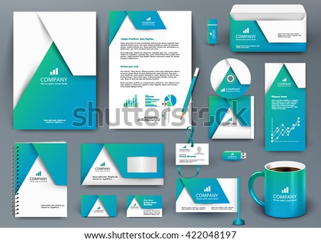 Professional Universal Blue Branding Design Kit Stock Vector (Royalty ...