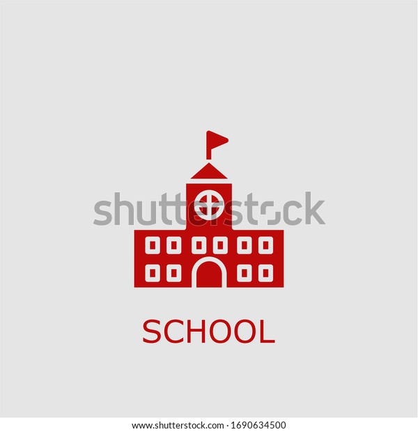 Professional Vector School Icon School Symbol Stok Vektör (Telifsiz ...