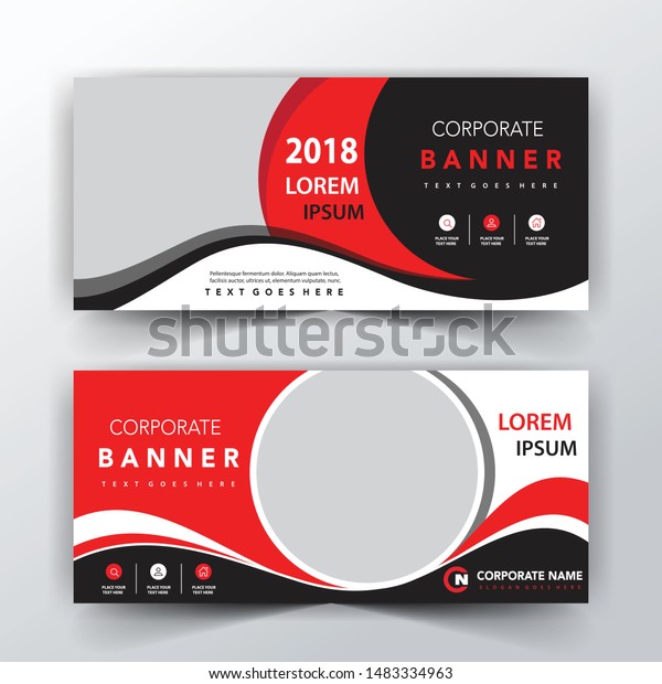 Professional Wavy Header Banner Templates Design Stock Vector (Royalty ...