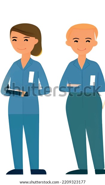 Professions Illustration People Wearing Work Clothes Stock Vector ...