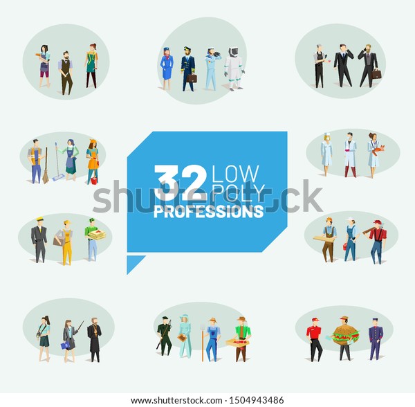 Professions Set Character Concept Design Differrent Stock Vector ...