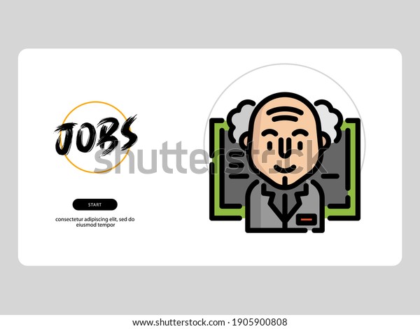Professor Avatar On White Background Very Stock Vector (Royalty Free ...