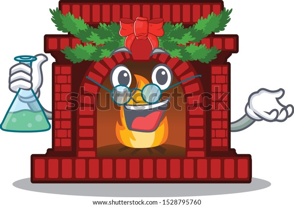 Professor Christmas Fireplace Cartoon Shape Stock Vector (Royalty Free ...