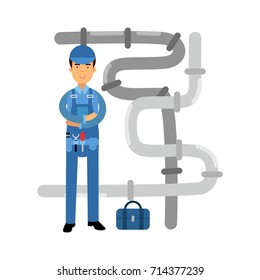 Oilman Character Working On Oil Pipeline Stock Vector (Royalty Free ...