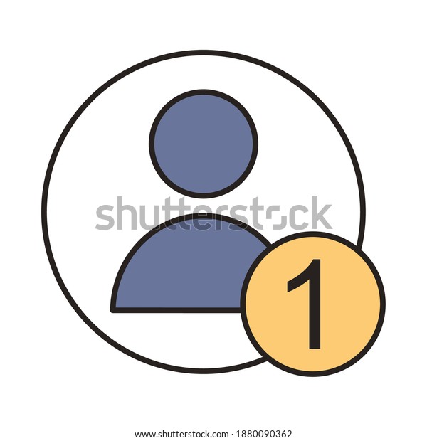 Profile Avatar Number One Line Fill Stock Vector (Royalty Free ...