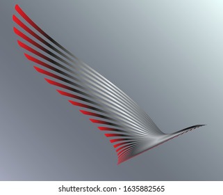 Profile Flying Bird On Gray Background Stock Vector (Royalty Free ...