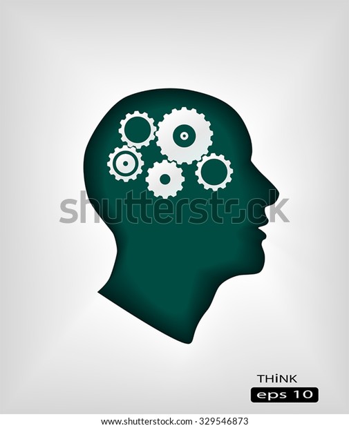 Profile Human Head Cog Wheel Gears Stock Vector (Royalty Free ...