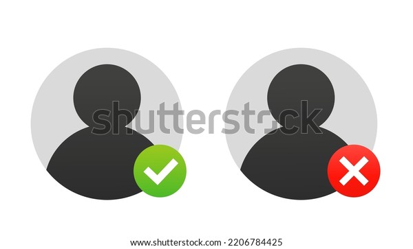 Profile Icon Check Mark Cross Vector Stock Vector (Royalty Free ...