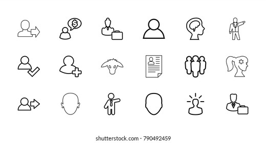 Profile Icons Set 18 Editable Outline Stock Vector (Royalty Free ...