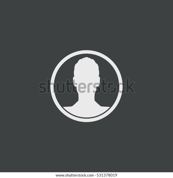 Profile Outline Icon Isolated Black Background Stock Vector (Royalty ...