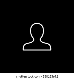 Profile Outline Icon Isolated White Background Stock Vector (Royalty ...