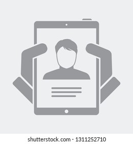 Profile Picture On Tablet Stock Vector (Royalty Free) 1311252710 ...