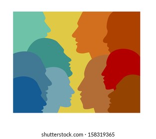 Profile Speaking Head Vector Illustration Stock Vector (Royalty Free ...