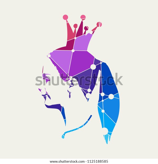 Profile View Silhouette Princess Queen Cute Stock Vector (Royalty Free ...