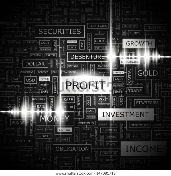 Profit Background Concept Wordcloud Illustration Print Stock Vector ...