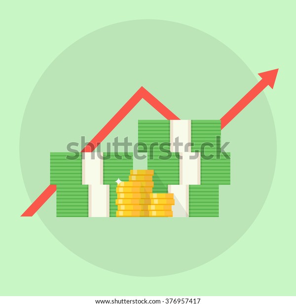 Profit Financial Growth Concept Stack Money Stock Vector (Royalty Free ...