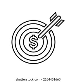 Profit Target Money Icon Line Icon Stock Vector (Royalty Free ...