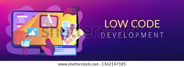 Programmers Computer Using Low Code Platform Stock Vector Royalty Free 1362147185 Shutterstock
