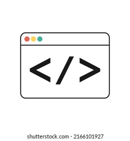 Programming Code Icon On White Background Stock Vector (Royalty Free ...