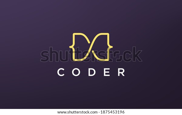 Programming Code Technology Logo Simple Modern Stock Vector (royalty