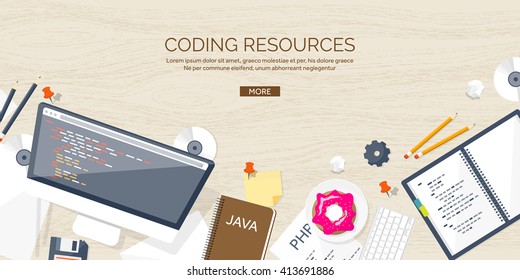 Programming Coding Backgroundflat Designprogram Source Codesoftware Stock Vector Royalty Free 8219