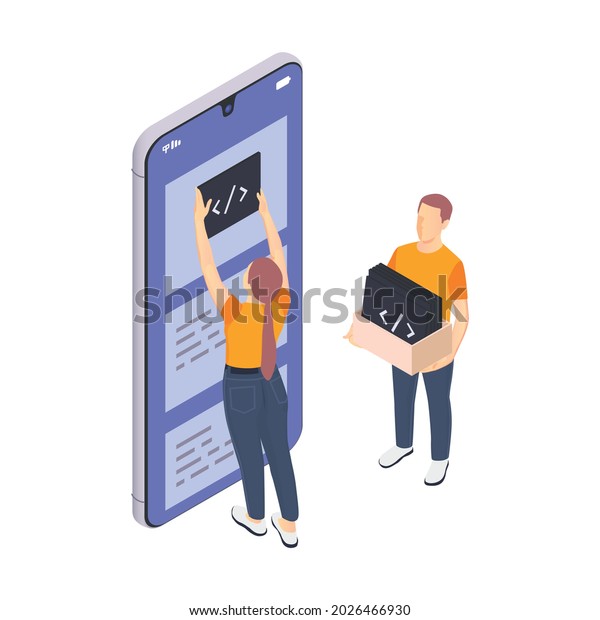 Programming Coding Development Isometric Icons Composition Stock Vector ... Programming Coding Development Isometric Icons Composition Stock Vector ...