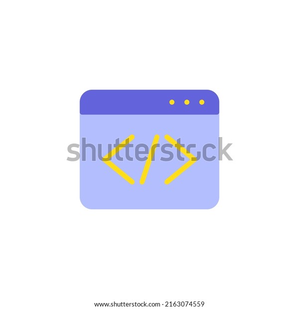 Programming Coding Flat Icon Vector Sign Stock Vector Royalty Free