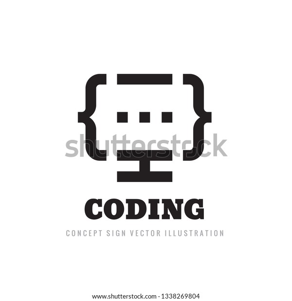 Programming Coding Vector Business Logo Template Stock Vector (royalty