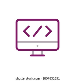 Programming Monitor Screen Icon Programmer Monitor Stock Vector ...