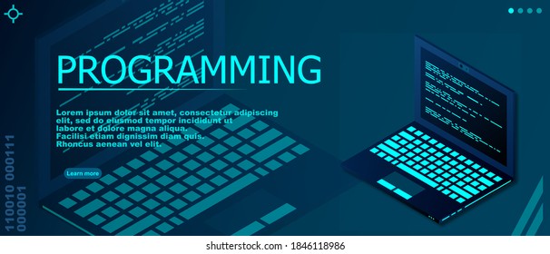 Programming Software Development Web Page Template Stock Vector ... Programming Software Development Web Page Template Stock Vector ...