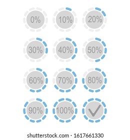 Progress Bar Indicator Percentage Download Flat 스톡 벡터(로열티 프리 ...