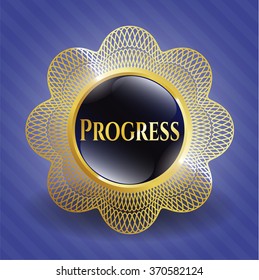 Progress Gold Shiny Badge Stock Vector (Royalty Free) 370582124 ...