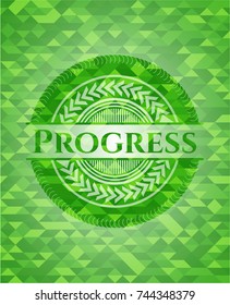 Progress Realistic Green Emblem Mosaic Background Stock Vector (Royalty ...