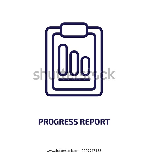 Progress Report Icon Business Collection Thin Stock Vector (Royalty ...