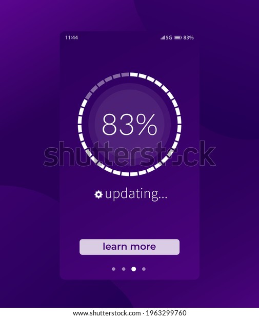 Progress Screen Updating Mobile App Interface Stock Vector (Royalty ...