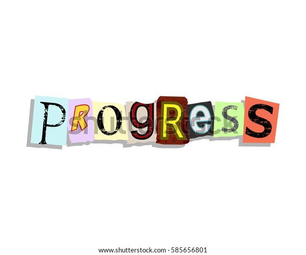 Progress Word Torn Paper Letters Text Stock Vector (Royalty Free ...