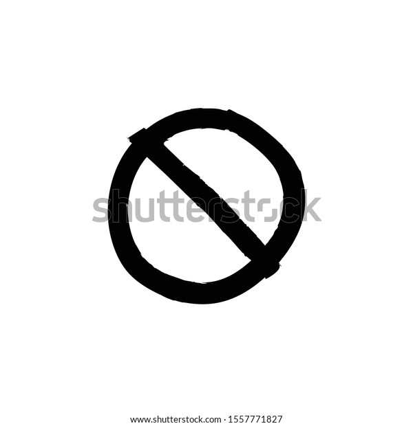 Prohibited Doodle Icon Prohibition Hand Drawn Stock Vector (Royalty ...