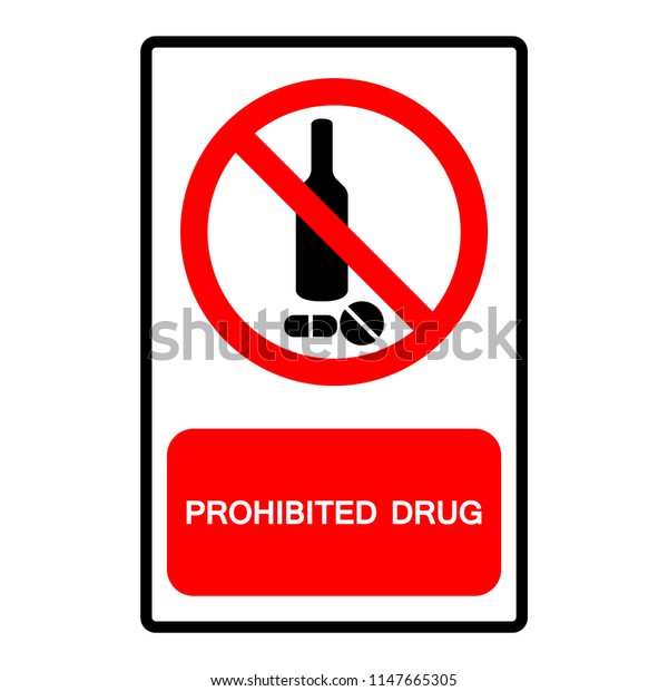 Vektor Stok Prohibited Drug Symbol Sign Vector Illustration (Tanpa ...