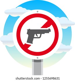 Prohibited Guns Signs Stock Vector (Royalty Free) 1255698631