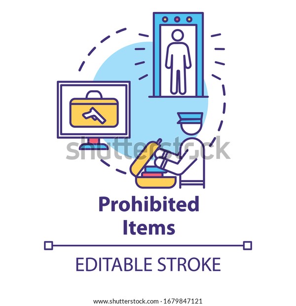 Icono de concepto de elementos prohibidos.: vector de stock (libre de ...