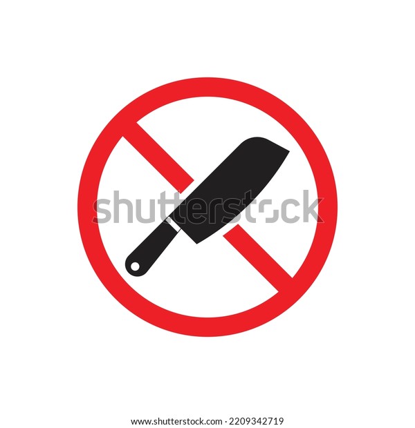 Prohibited Knife Icon Design No Knife Stock Vector (Royalty Free ...