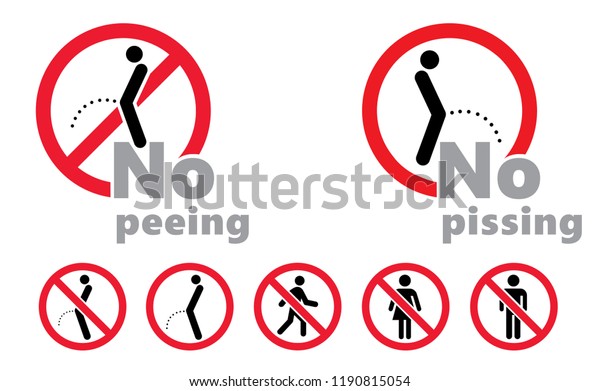 Prohibited No Peeing Pee Sign Warning Stock Vector (Royalty Free ...